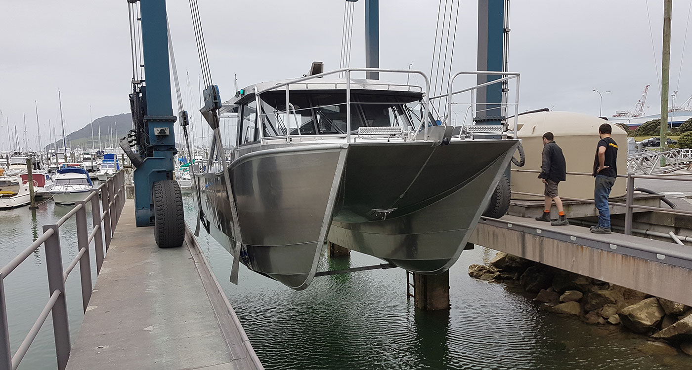 Commercial cray boat launched - Kingfisher Boats